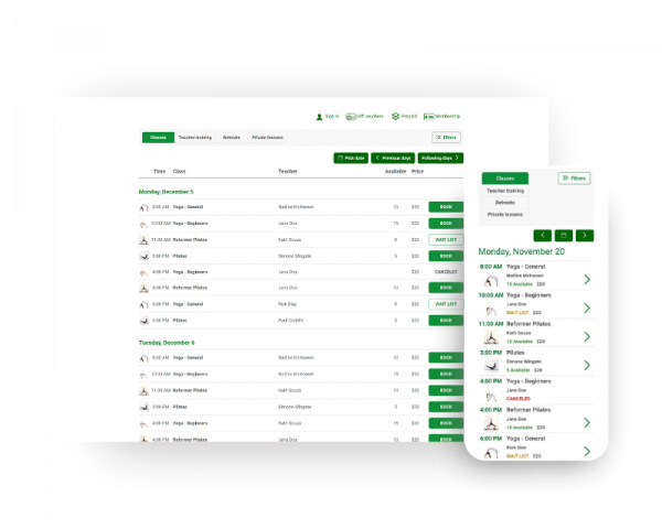 Course Booking Features | Bookeo