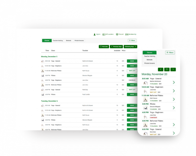 Course Booking Features | Bookeo