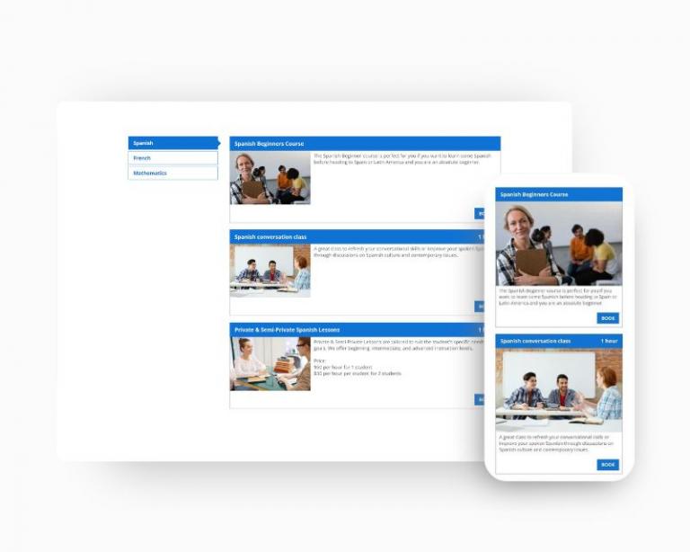 Themes | Classes & Courses | Bookeo